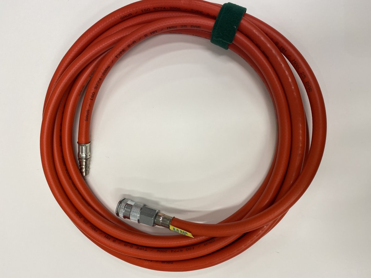 Luftslange 5m 8 bar rød - Høytrykksputer og løfteputer - Saferec AS